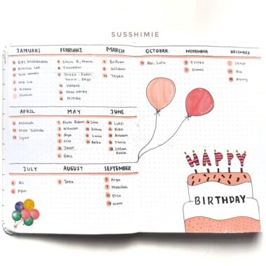 15+ Birthday Trackers For Both Bullet Journalers and Digital Lovers